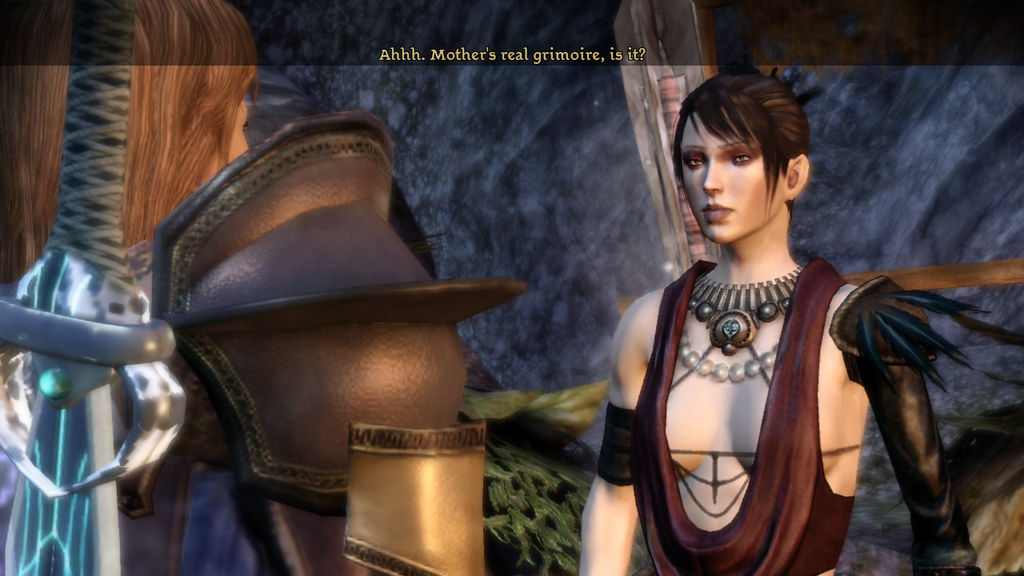 DAO Giving Morrigan Flemeth's Grimoire by SPARTAN22294 on DeviantArt DAO Giving Morrigan Flemeth's Grimoire by SPARTAN22294 on DeviantArt