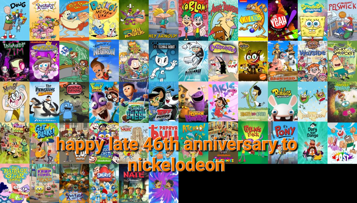 Happy Late 46th Anniversary To Nickelodeon By Tuareaja On Deviantart