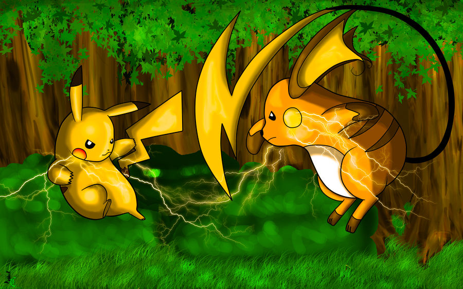 Pikachu Vs Raichu Colored By JamalC157 On DeviantArt pikachu-vs-raichu-colored-by-jamalc157-on-deviantart