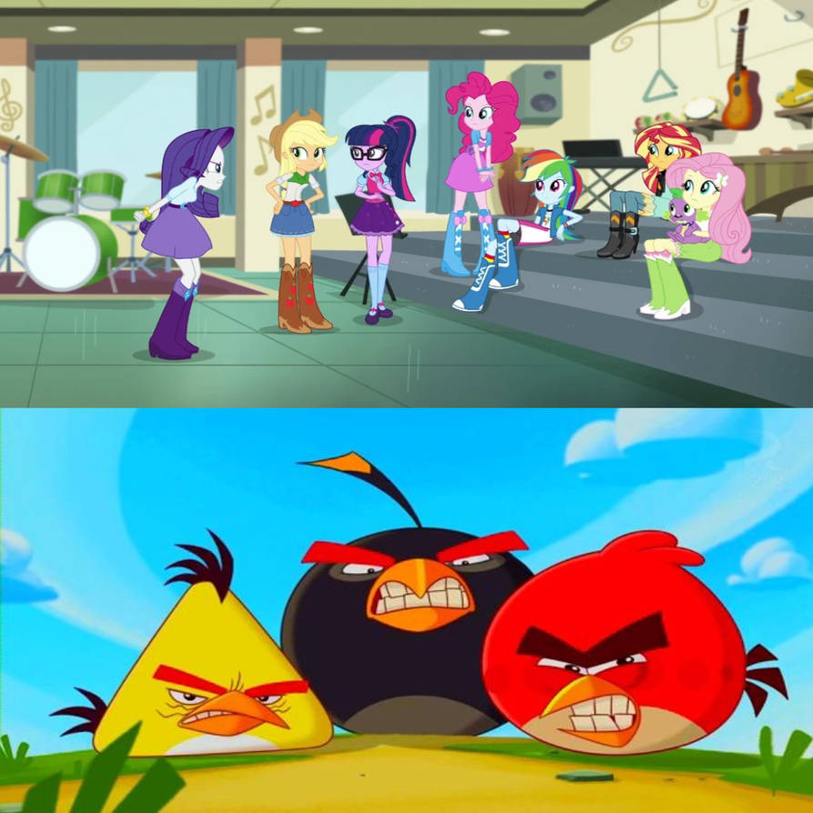 Red Chuck And Bomb Are Angry At Raritys Yells By Zmcdonald09 On Deviantart