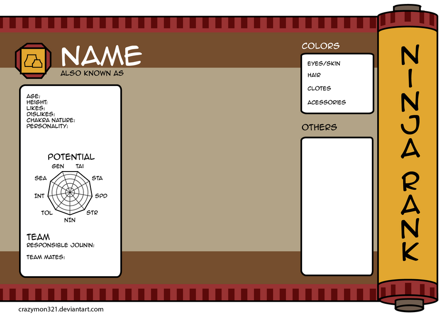 Iwa Character Sheet - Blank by crazymon321 on DeviantArt Iwa Character Sheet - Blank by crazymon321 on DeviantArt