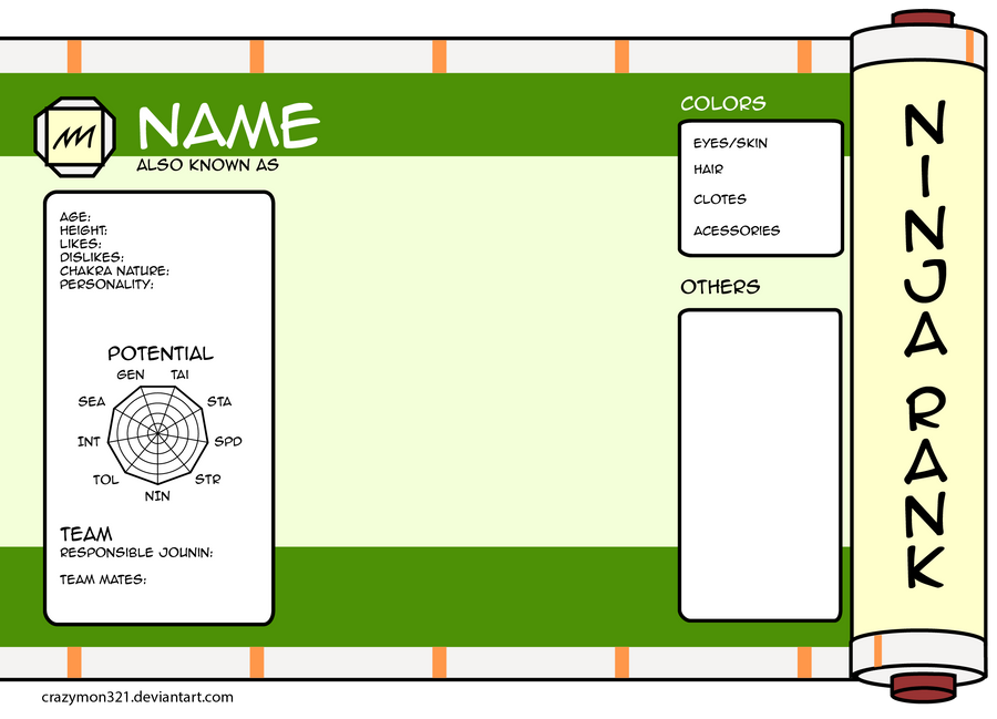 Kusa Character Sheet - Blank by crazymon321 on DeviantArt Kusa Character Sheet - Blank by crazymon321 on DeviantArt