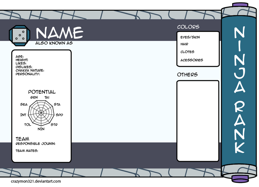 Yuki Character Sheet 1 - Blank by crazymon321 on DeviantArt Yuki Character Sheet 1 - Blank by crazymon321 on DeviantArt