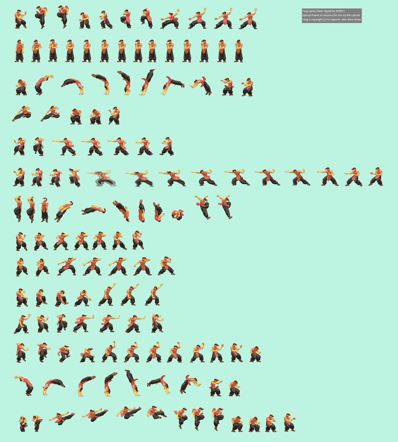 Capcom Vs Snk Yang Sprite Sheet By Siil3ntj On Deviantart