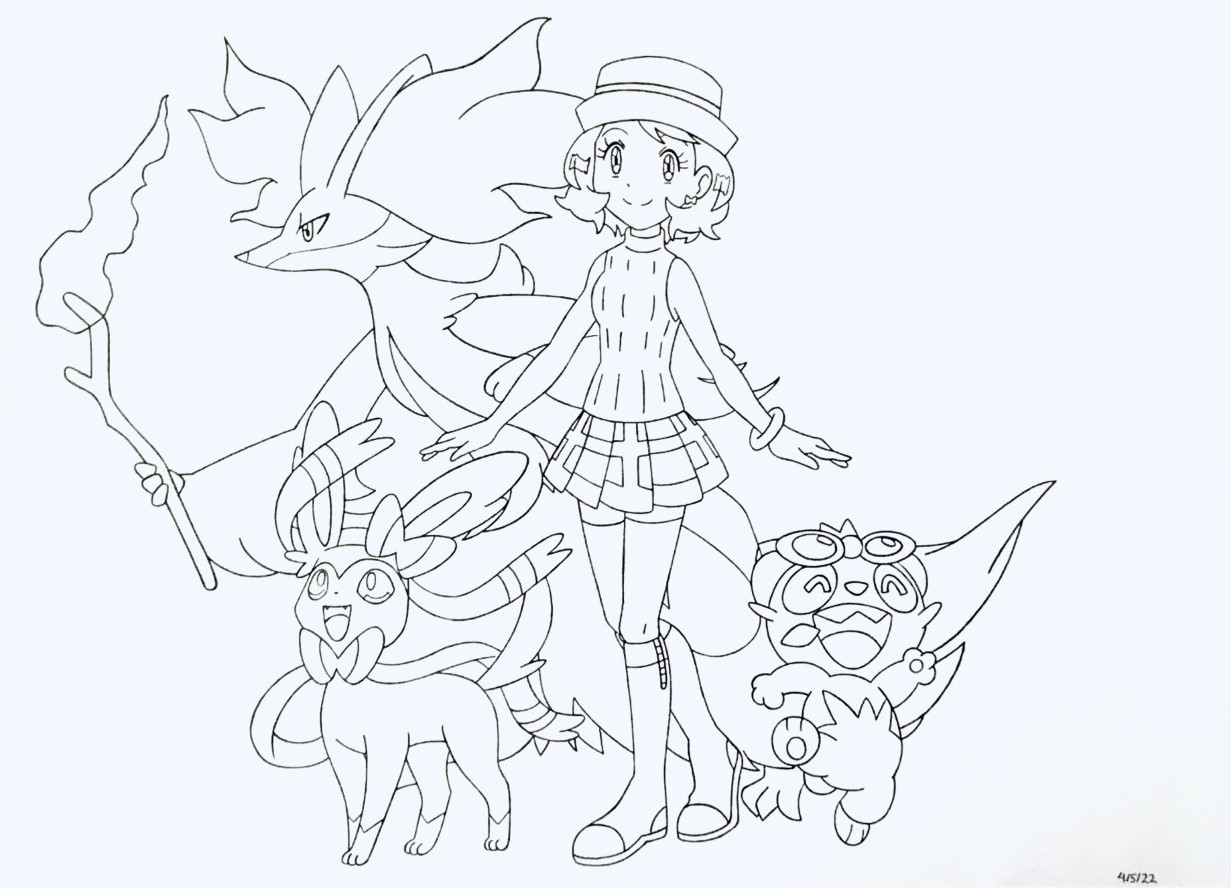 Serena Delphox Pancham And Sylveon By Xemnasx3 On Deviantart