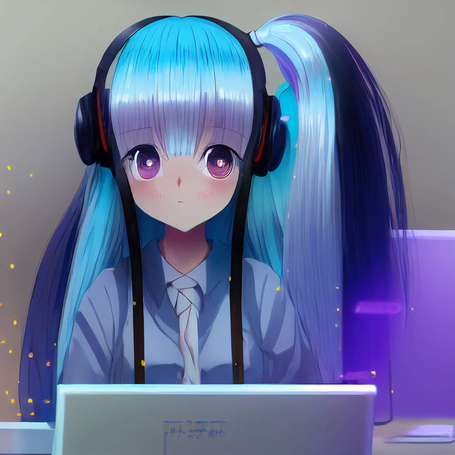 Anime Girl Head Phones By Chaoticsouldigital On Deviantart