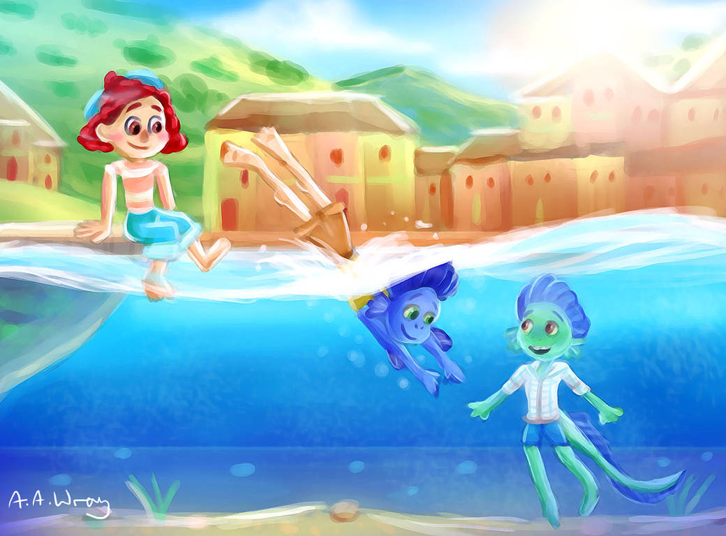 Luca Fan Art Going For A Swim By Loveless Nights On Deviantart
