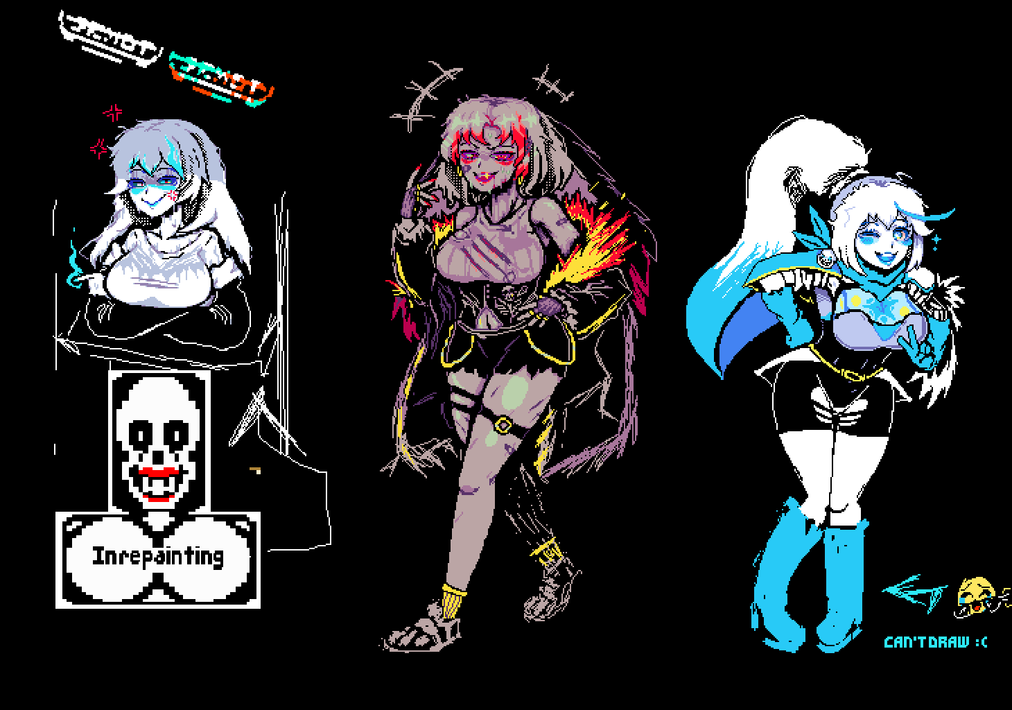 Three Female Sans By Srxbt On Deviantart
