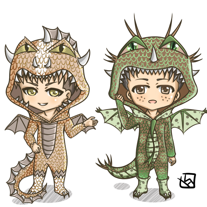 Snk Dragon Chibi Jean And Marco By Mewtalina On Deviantart