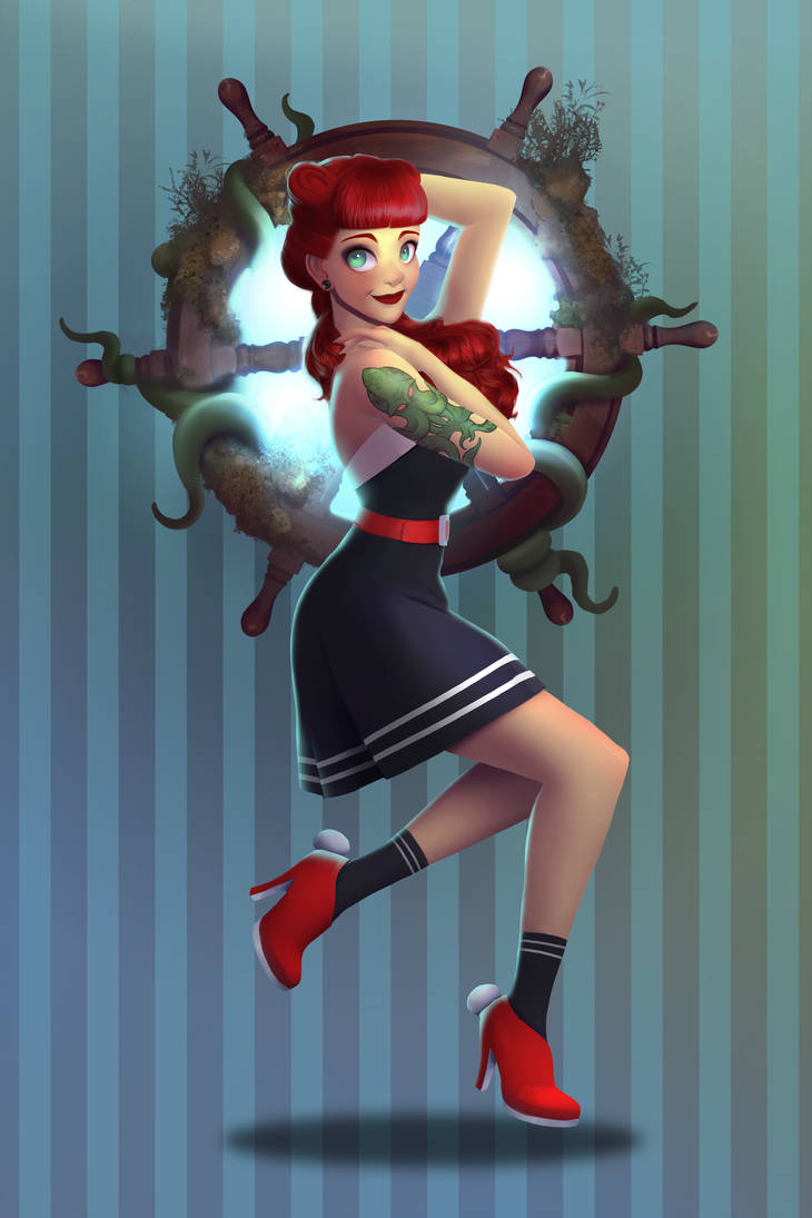 Pinup With Cthulhu Tattoo By Meliescribbles On Deviantart
