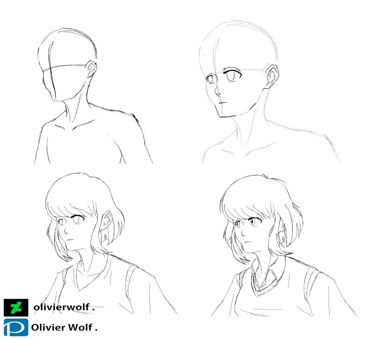 Anime Girl Sketch By Olivierwolf On Deviantart