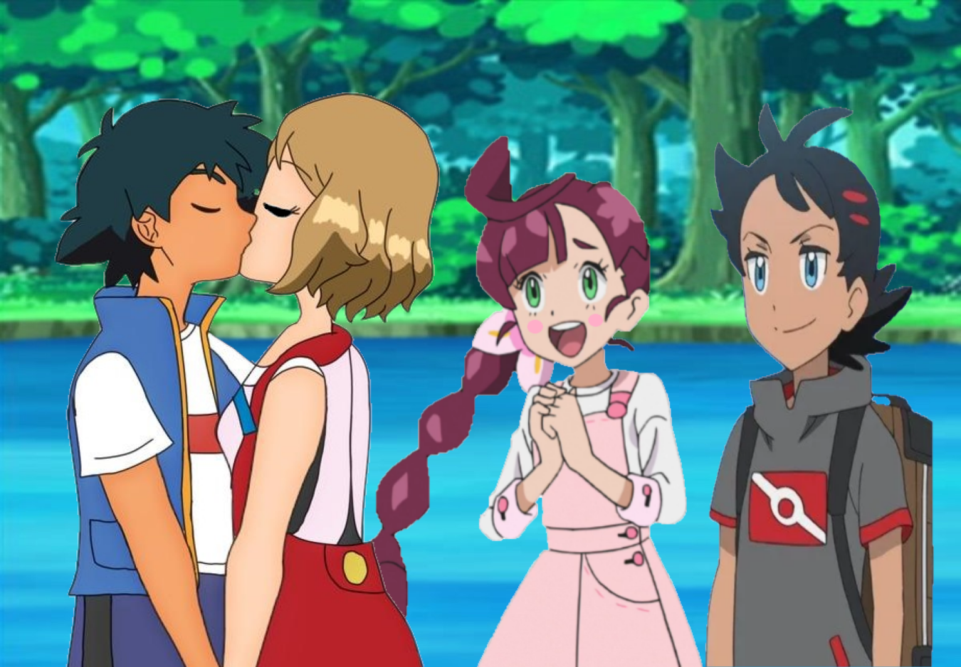 Ash And Serenas Journey Kiss Amourshipping By Willdinomaster55 On Deviantart