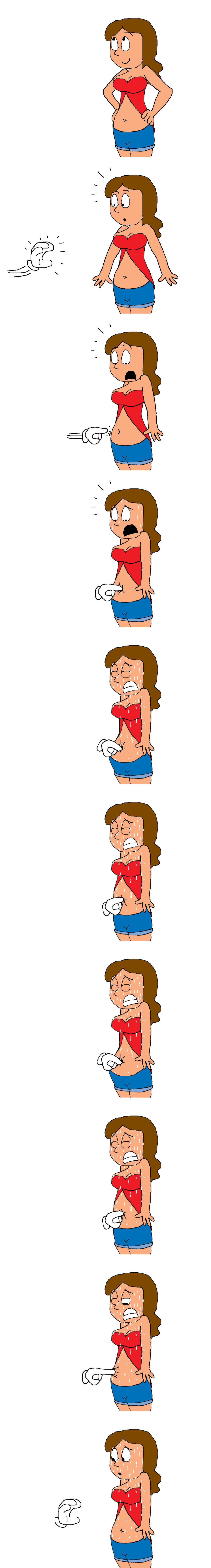Scared Belly Button Poke Girl By Gussmee On Deviantart