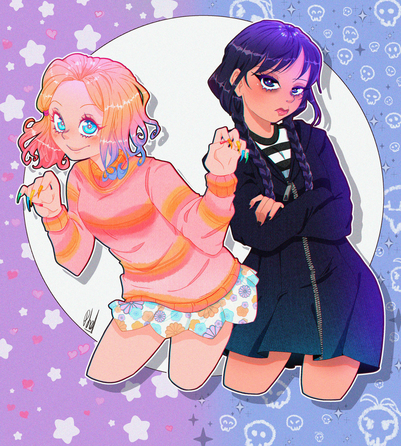 Wednesday And Enid Fanart By Phel95 On Deviantart