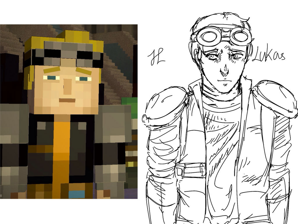 Minecraft Ear Story Mode Lukas Vs Drawing By Norvadier On Deviantart