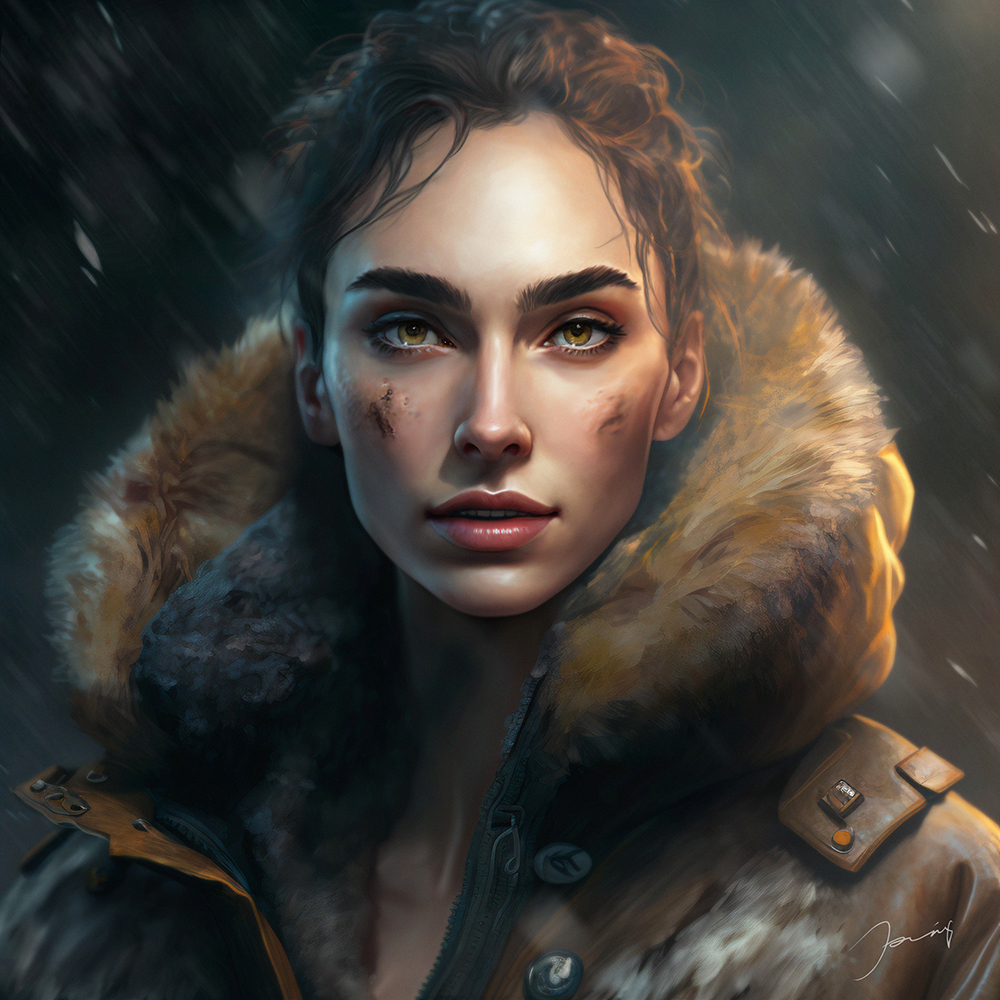 A Beautiful Green Eyed Girl In The Snowfall By Jannix77 On Deviantart