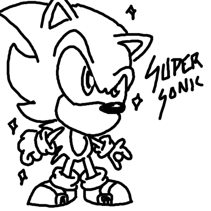 Super Sonic Chibi BW by SoniConan on DeviantArt