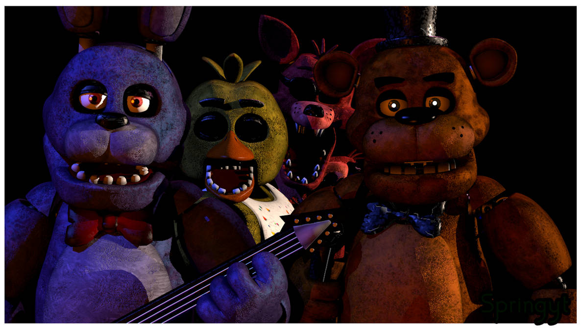 Freddy Bonnie Chica And Foxy They Stare By Springyt On Deviantart
