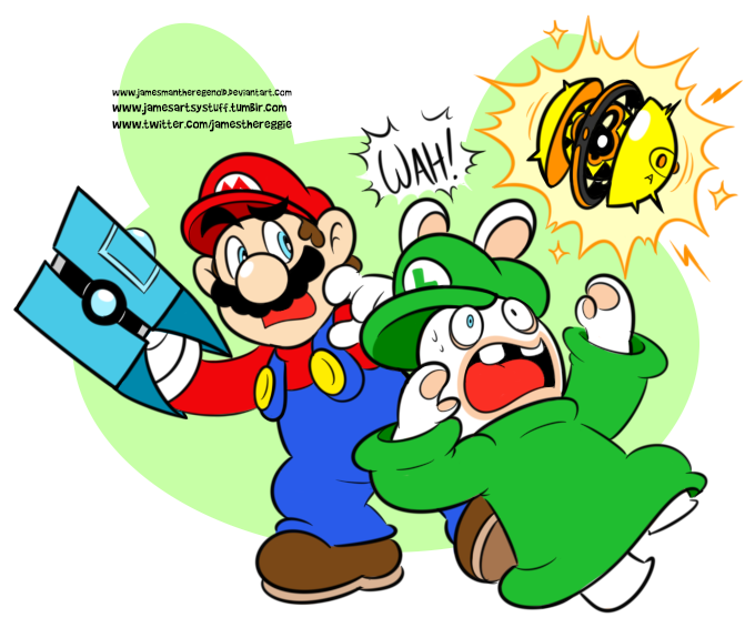 Mario And Rabbid Luigi By Jamesmantheregenold On Deviantart