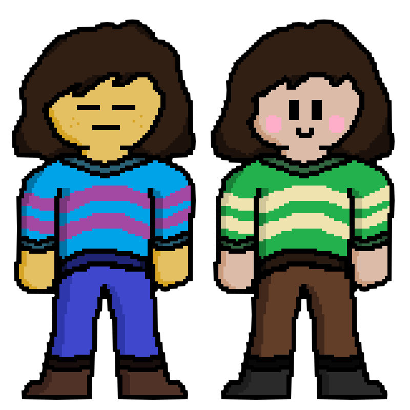 Frisk And Chara Sprites By Nrdrawing On Deviantart
