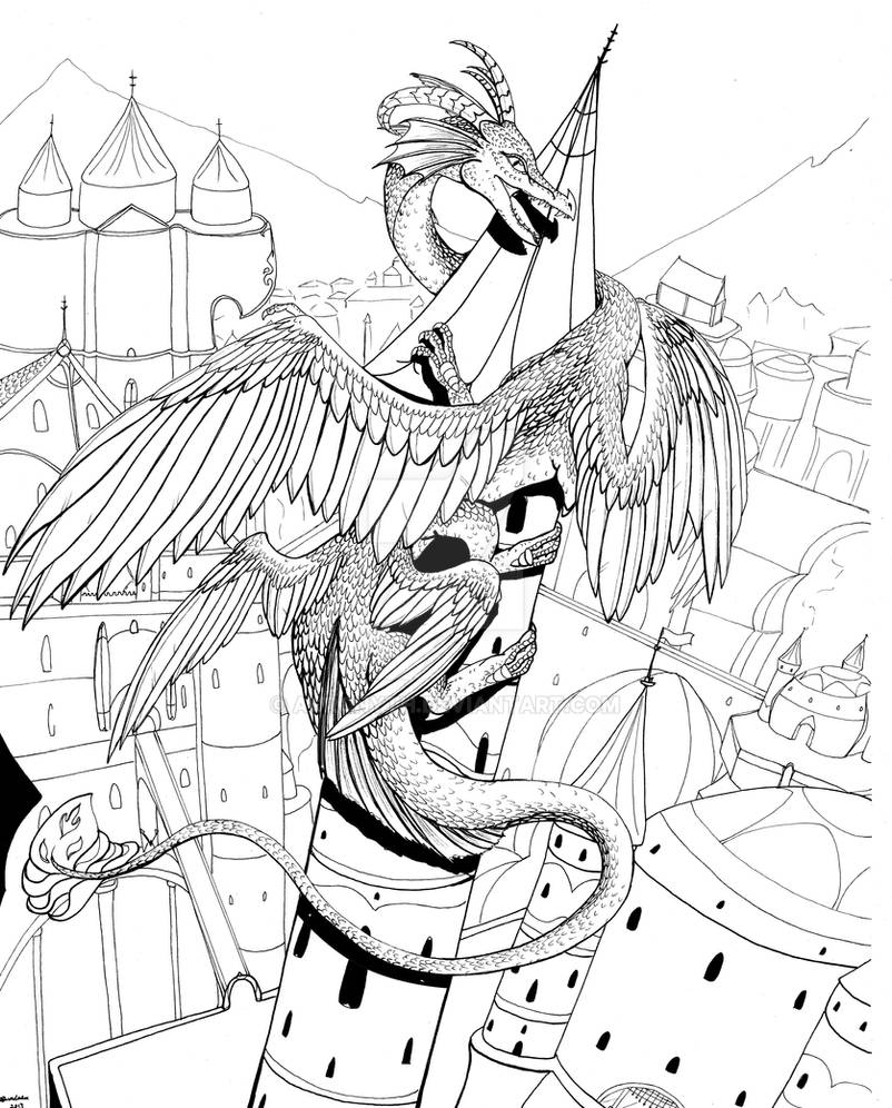 Tower Asterith Dragon Lineart by Auronyth on DeviantArt Tower Asterith Dragon Lineart by Auronyth on DeviantArt