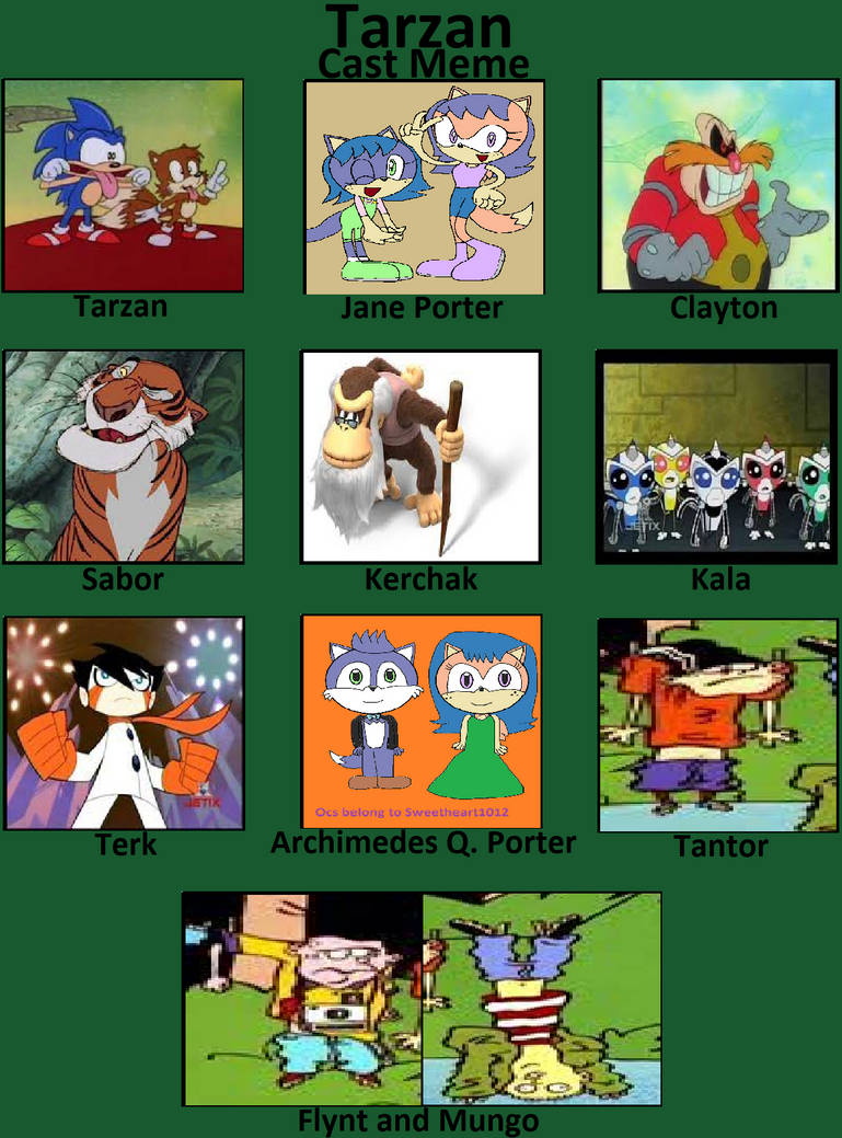 Aosth Soniczan And Tailszan Tarzan Cast Meme By Sweetheart1012 On