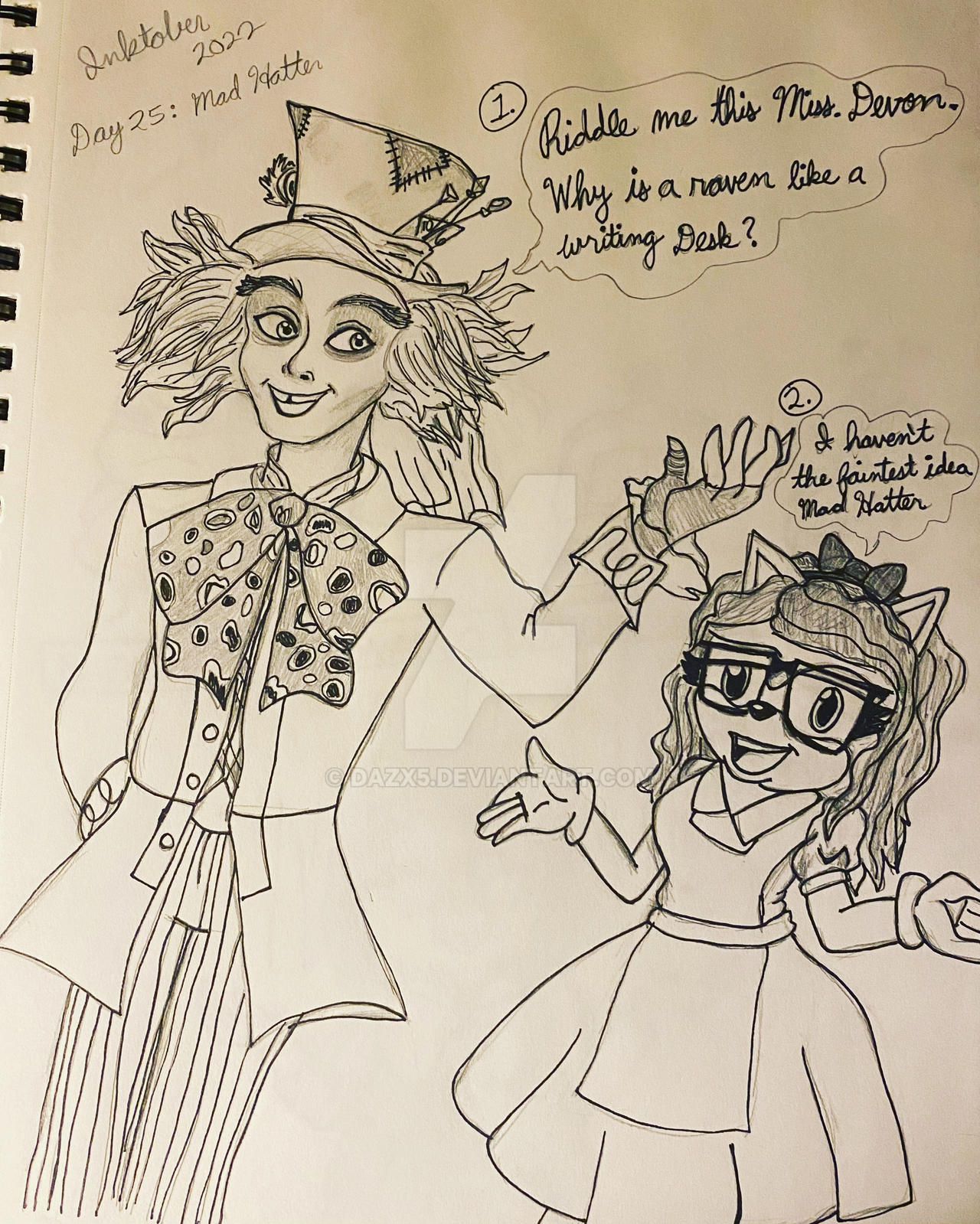 Inktober 2022 Day 25 Mad Hatter By Dazx5 On Deviantart