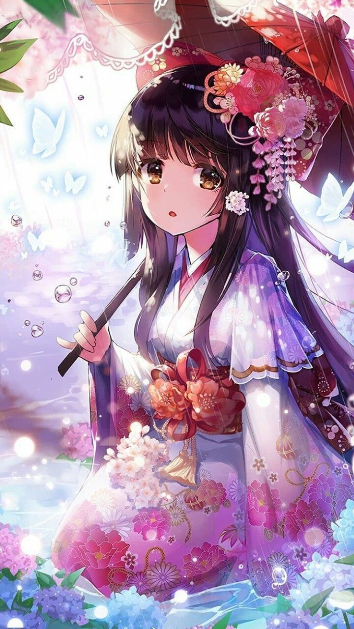 Anime Girl In Chinese Dress With Umbrella By Monster2705 On Deviantart