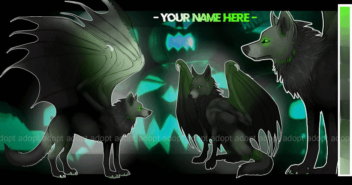 Bat Wolf Green Reference Adopt Open By Akarrvampire On Deviantart