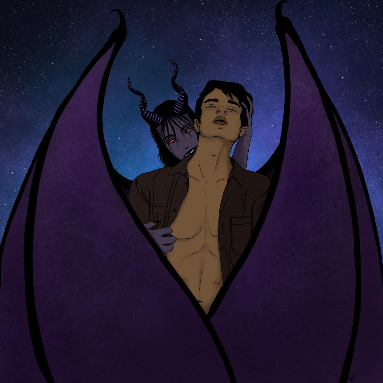 Drawlloween Day 19 Succubus Incubus Concubus By Kaleidoscopickle On