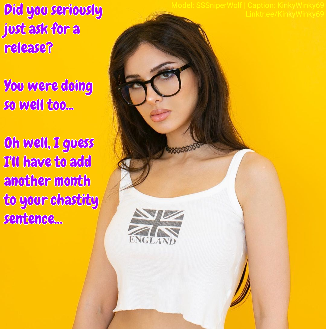 Sssniperwolf Chastity Femdom Caption By Kinkywinky69 On Deviantart