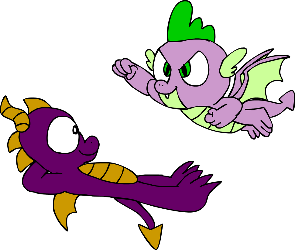 Spike And Spyro Flying By Blackrhinoranger On Deviantart