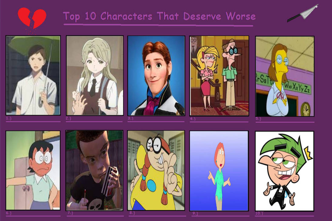 My Top 10 Characters That Deserve Worse Part 4 By Hayaryulove On