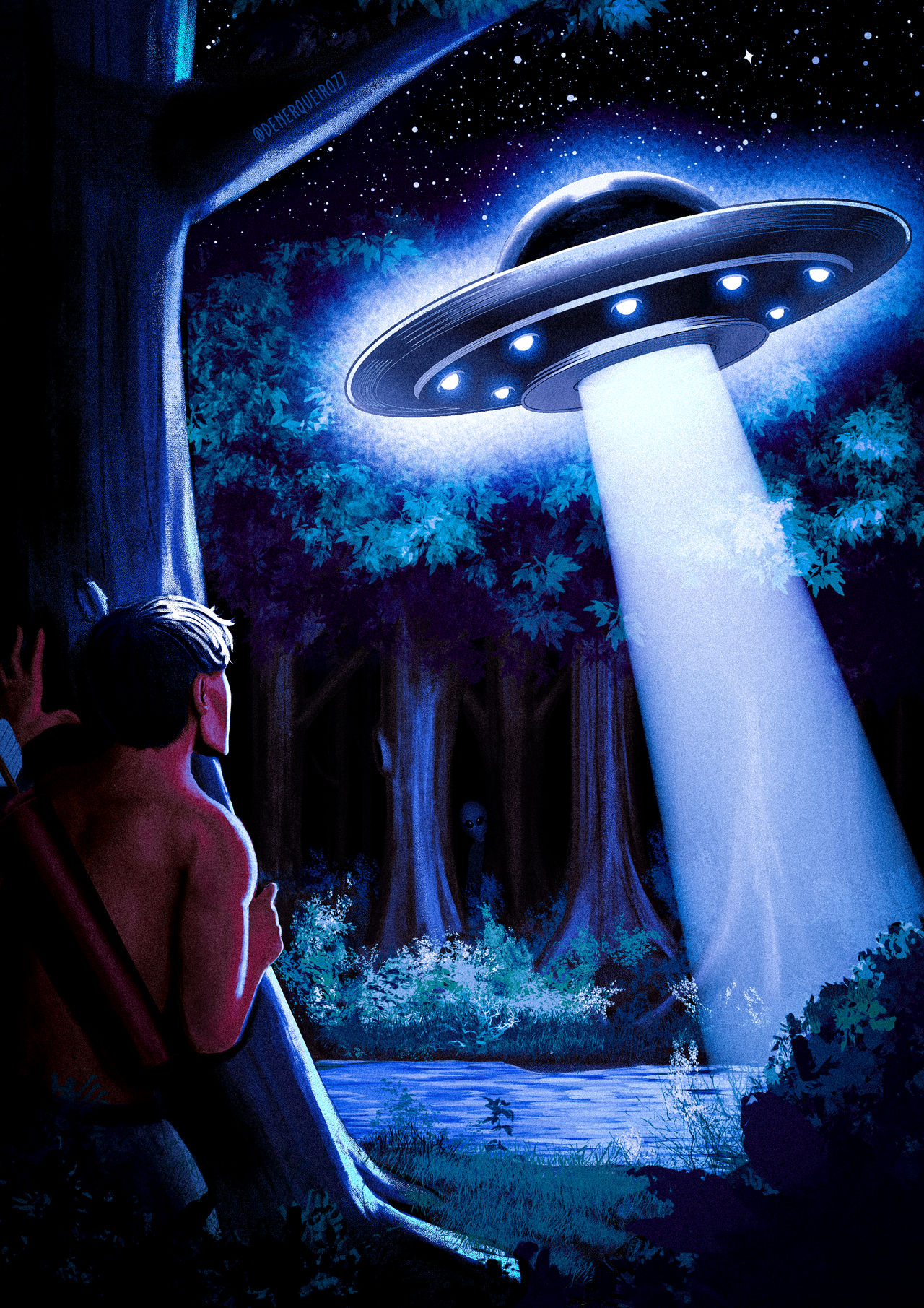 Ufo Night Scene By Denerqueiroz On Deviantart