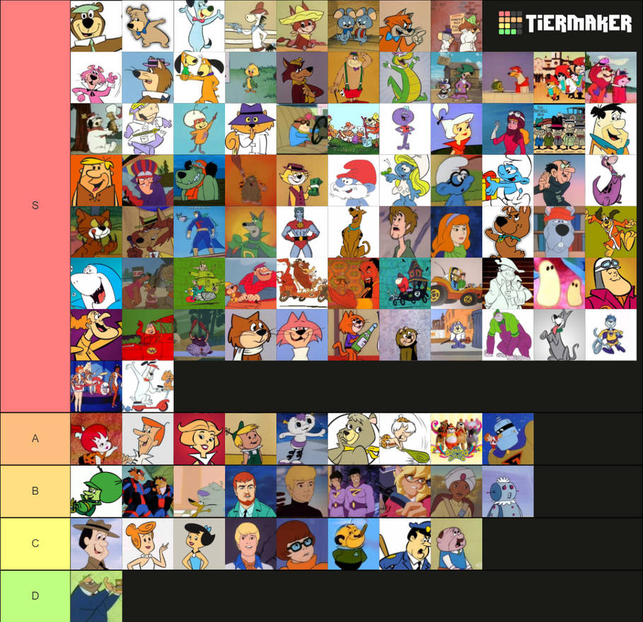 My Hanna Barbera Characters Tier List By Darkwinghomer On Deviantart