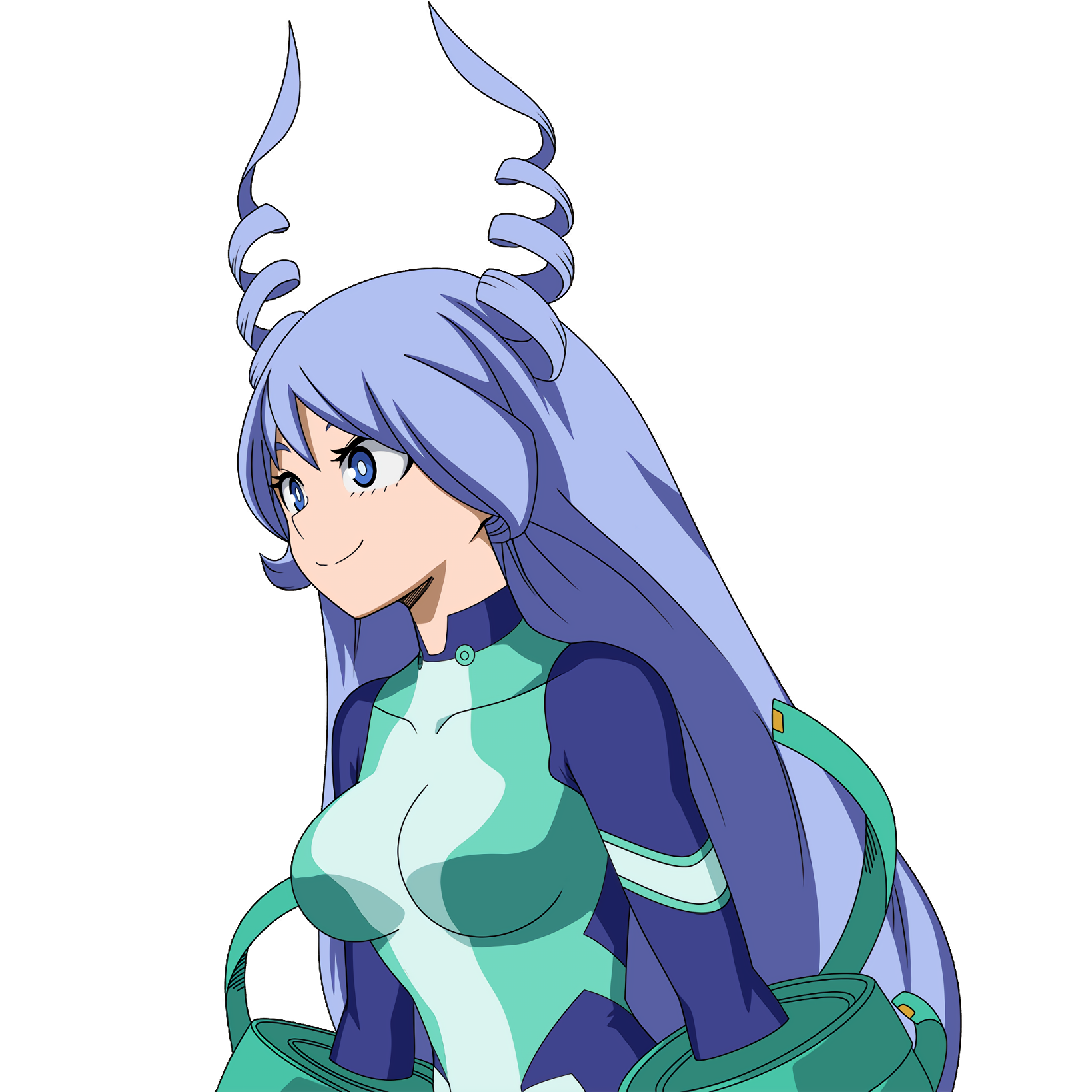 Hado Nejire Boku No Hero Academia Highres Official Art 1girl Blue Eyes Blue Hair Breasts
