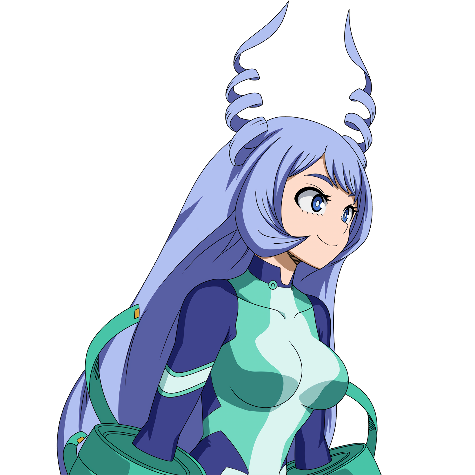 Hado Nejire Boku No Hero Academia Highres Official Art 1girl Blue Eyes Blue Hair Breasts