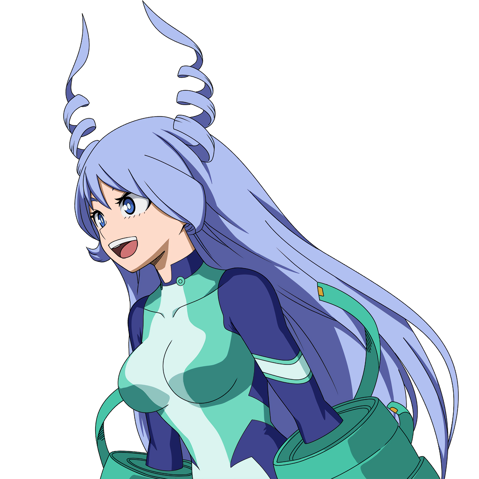 Hado Nejire Boku No Hero Academia Highres Official Art 1girl Blue Eyes Blue Hair Breasts
