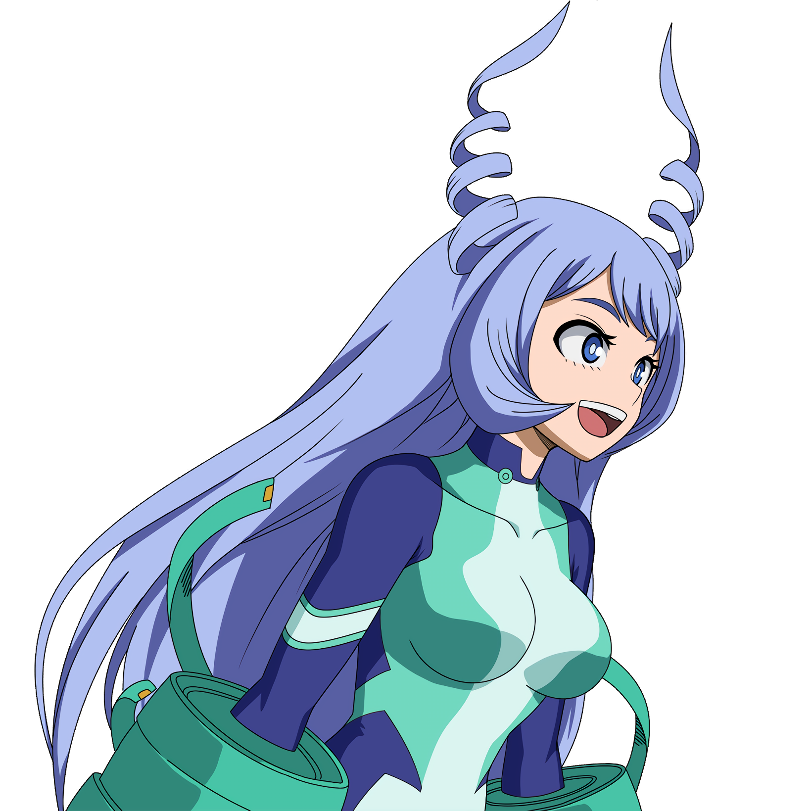 Hado Nejire Boku No Hero Academia Highres Official Art 1girl Blue Eyes Blue Hair Breasts