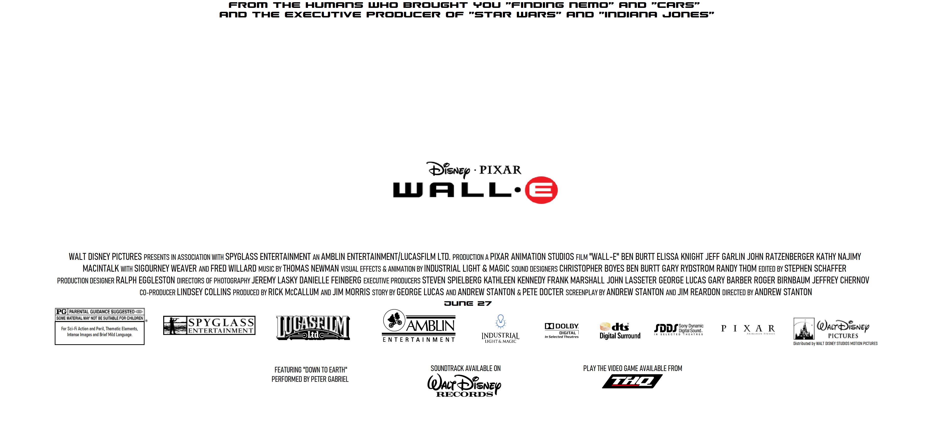 WALL-E (My Version) Credits by SamLikesAnArt on DeviantArt WALL-E (My Version) Credits by SamLikesAnArt on DeviantArt