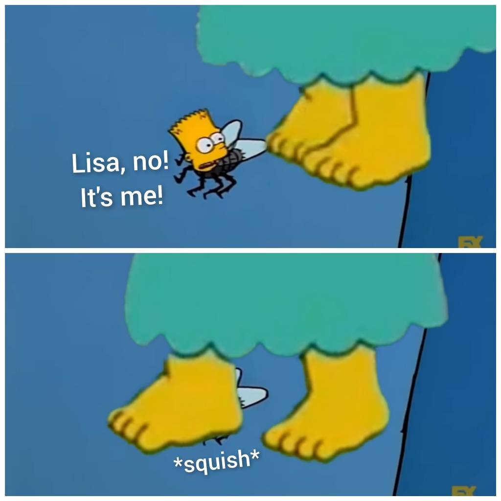 Lisa Crushes Bart The Fly Barefoot By Supermariorocks On Deviantart