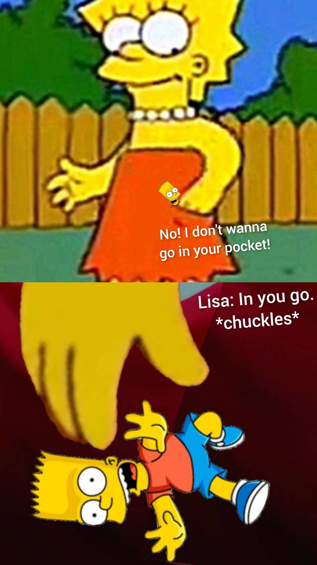Lisa Puts Tiny Bart In Her Pocket By Supermariorocks On Deviantart
