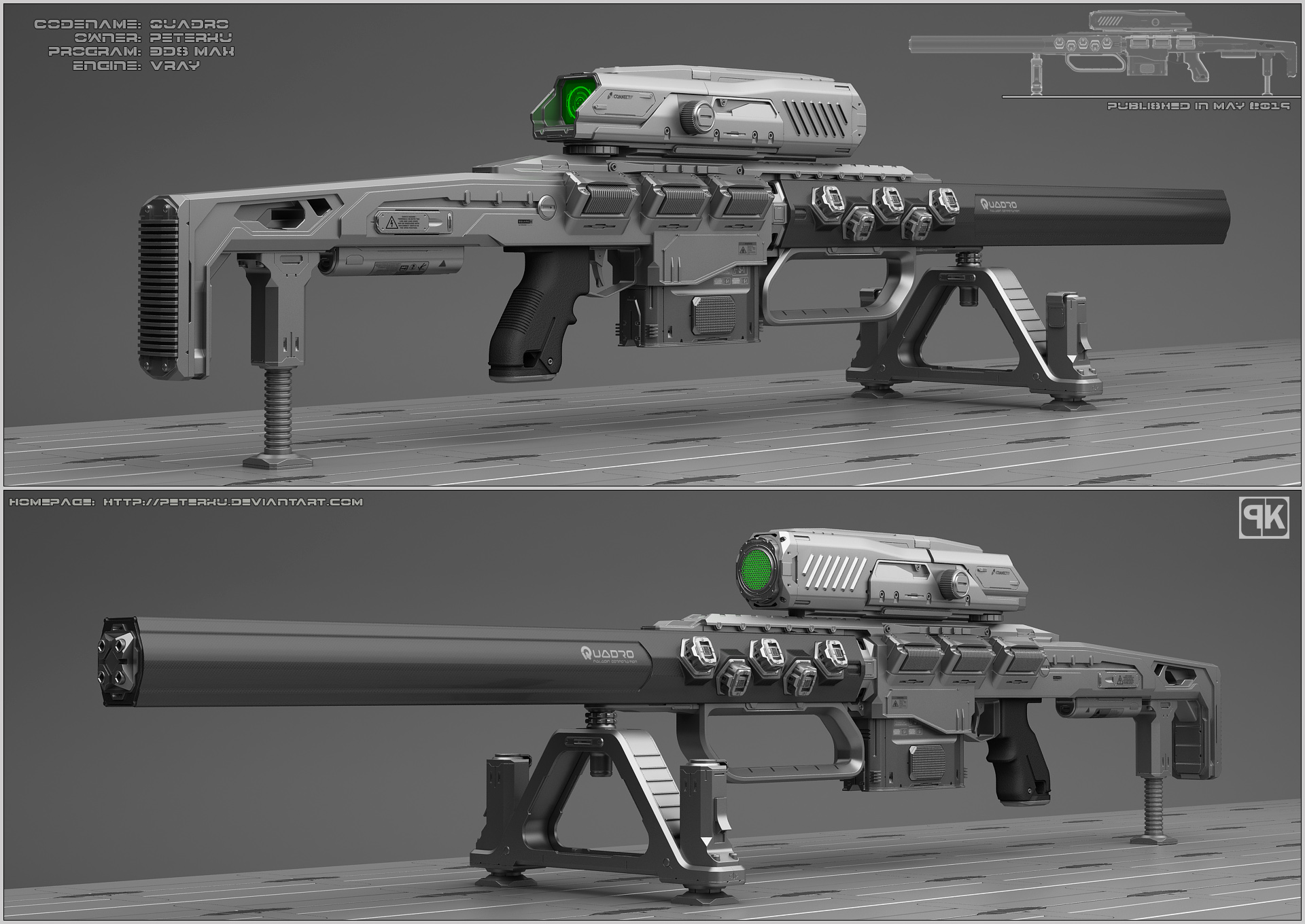 Quadro - Concept of sci fi sniper rifle. by peterku on DeviantArt Quadro - Concept of sci fi sniper rifle. by peterku on DeviantArt