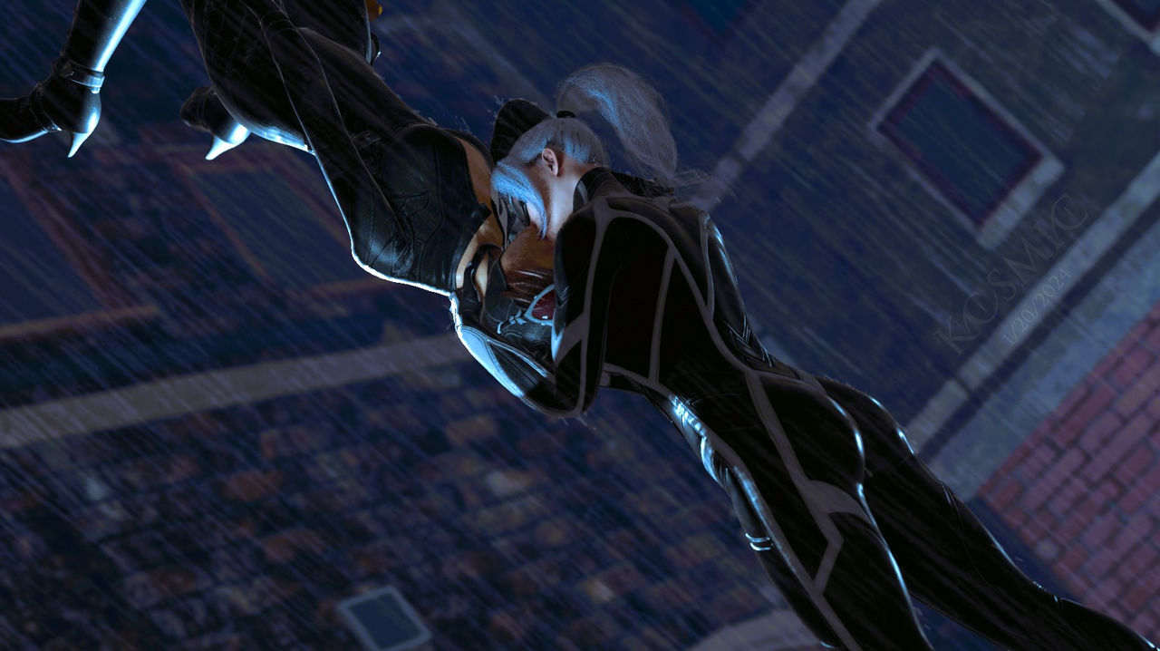 Black Cats X Catwoman Upside Down Kiss By Monstersmashgraves On