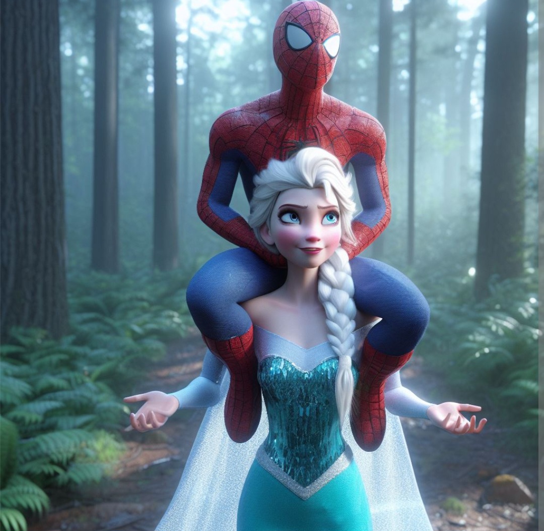 Elsa Carrying Spiderman By Shadowtc74 On Deviantart