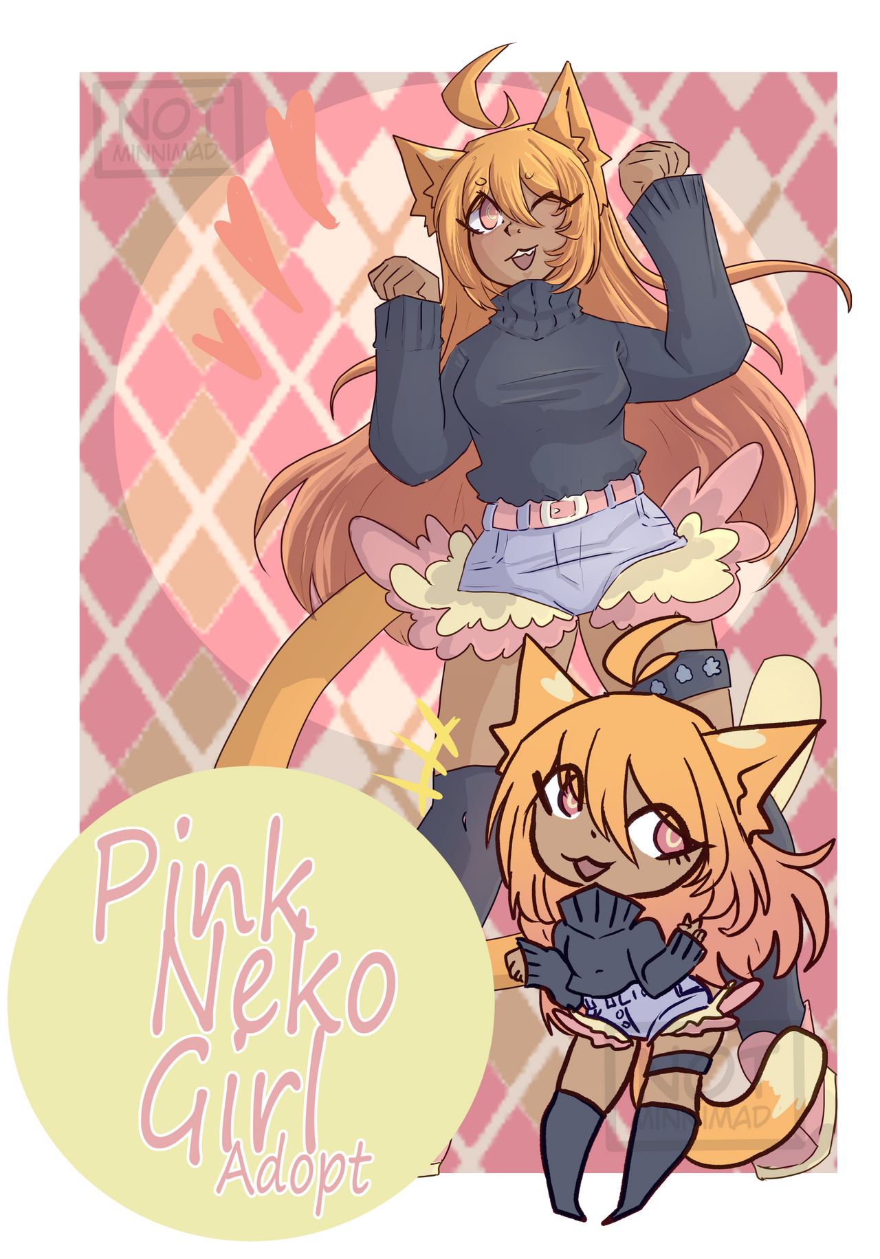 Pink Neko Girl Open By Notminnimad On Deviantart