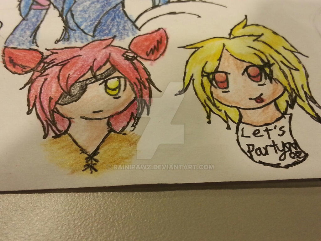 Fnaf2 Chibi Toy Chica And Foxy By Rainipawz On Deviantart