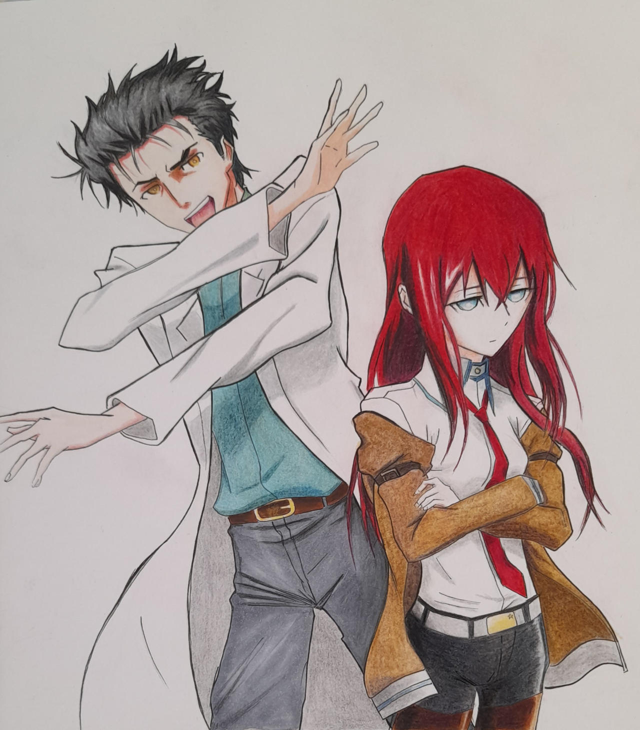 Fanart Okabe X Makise By Batis Anime Art On Deviantart