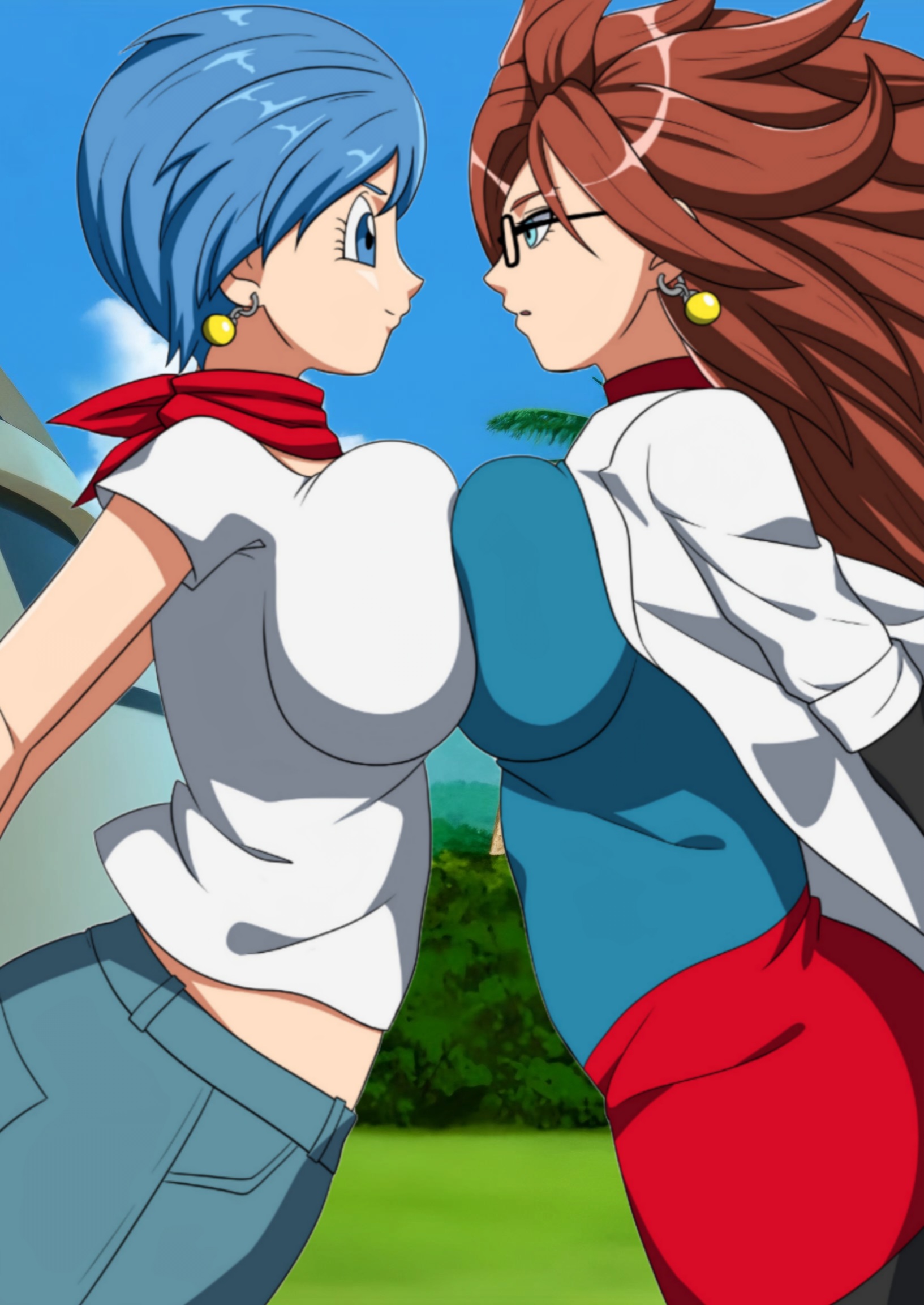 Bulma And Android 21 Potara Fusion In Capsule Corp By Vegettoblack16 On