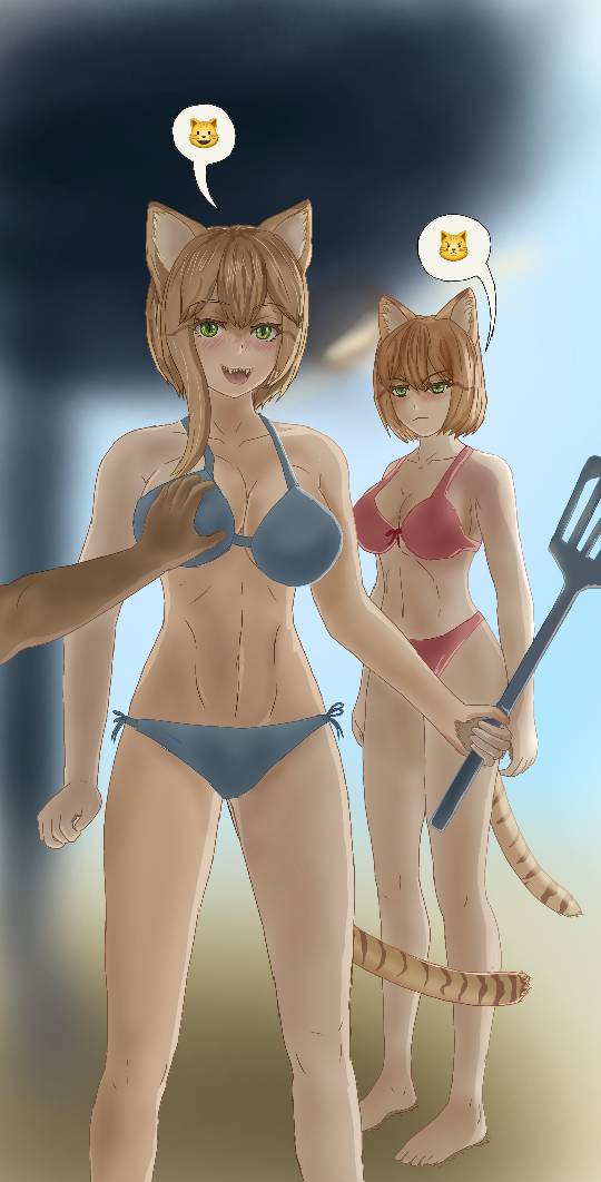 2 Bikini Cats By Softittums On Deviantart